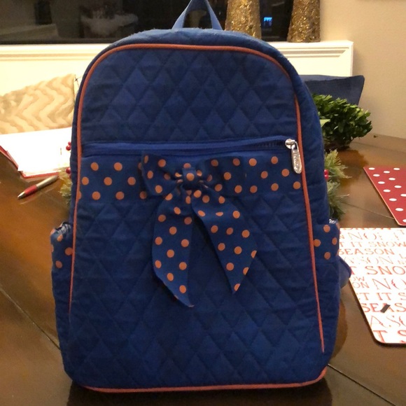 Bags | Orange And Blue Backpack | Poshmark